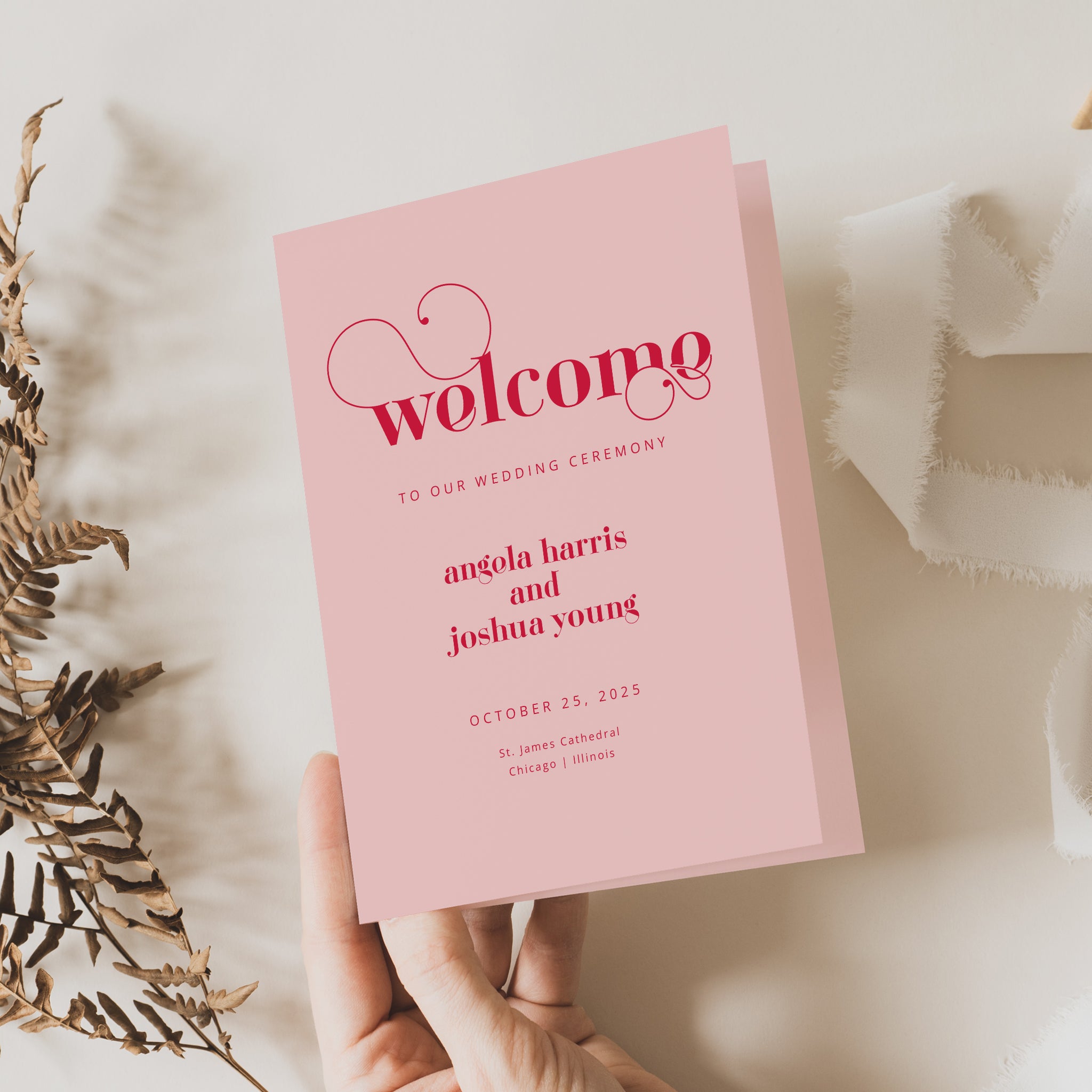 Amore Half Fold Ceremony Program – Studio Nellcote