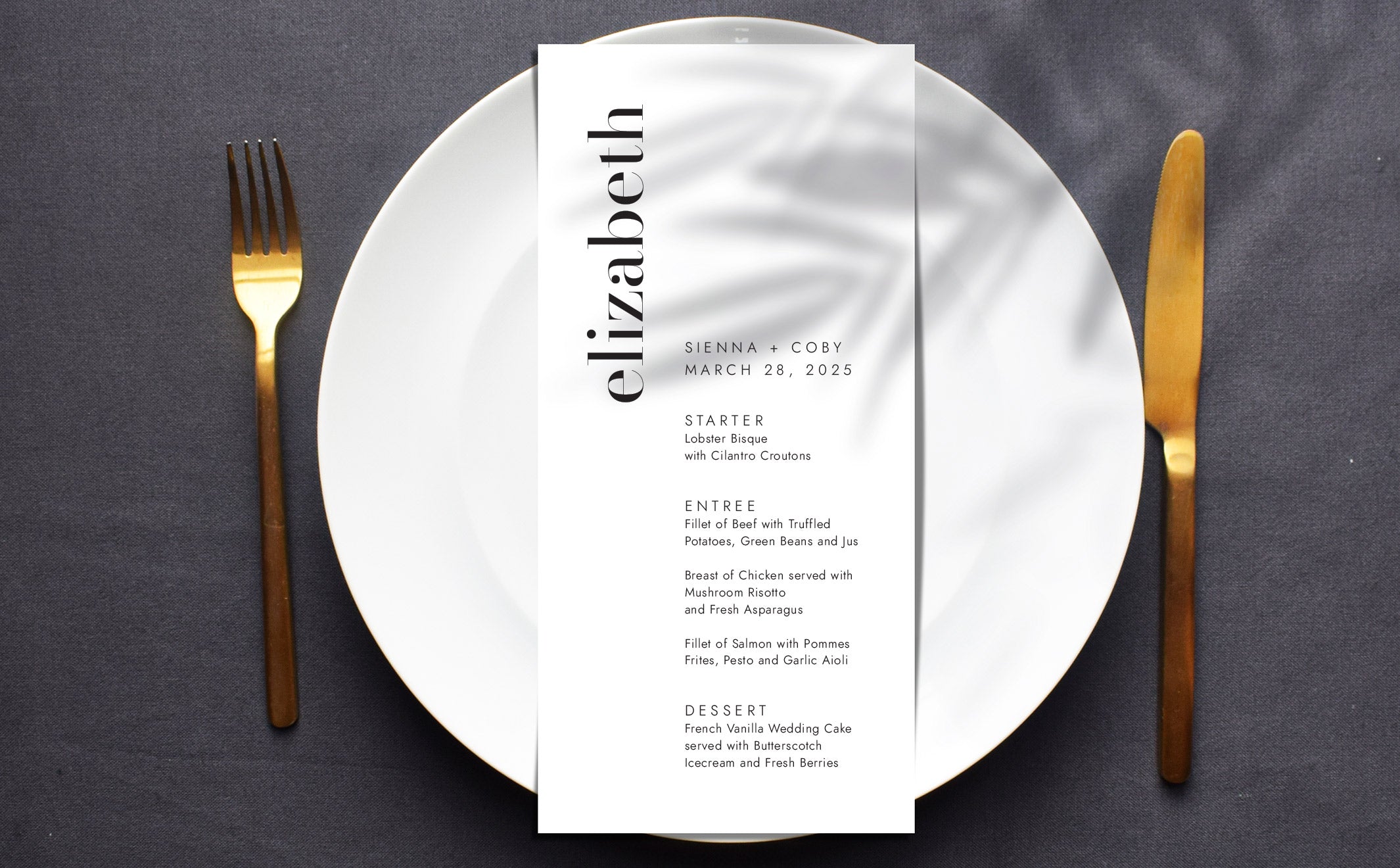 Guest Name Menus – Studio Nellcote
