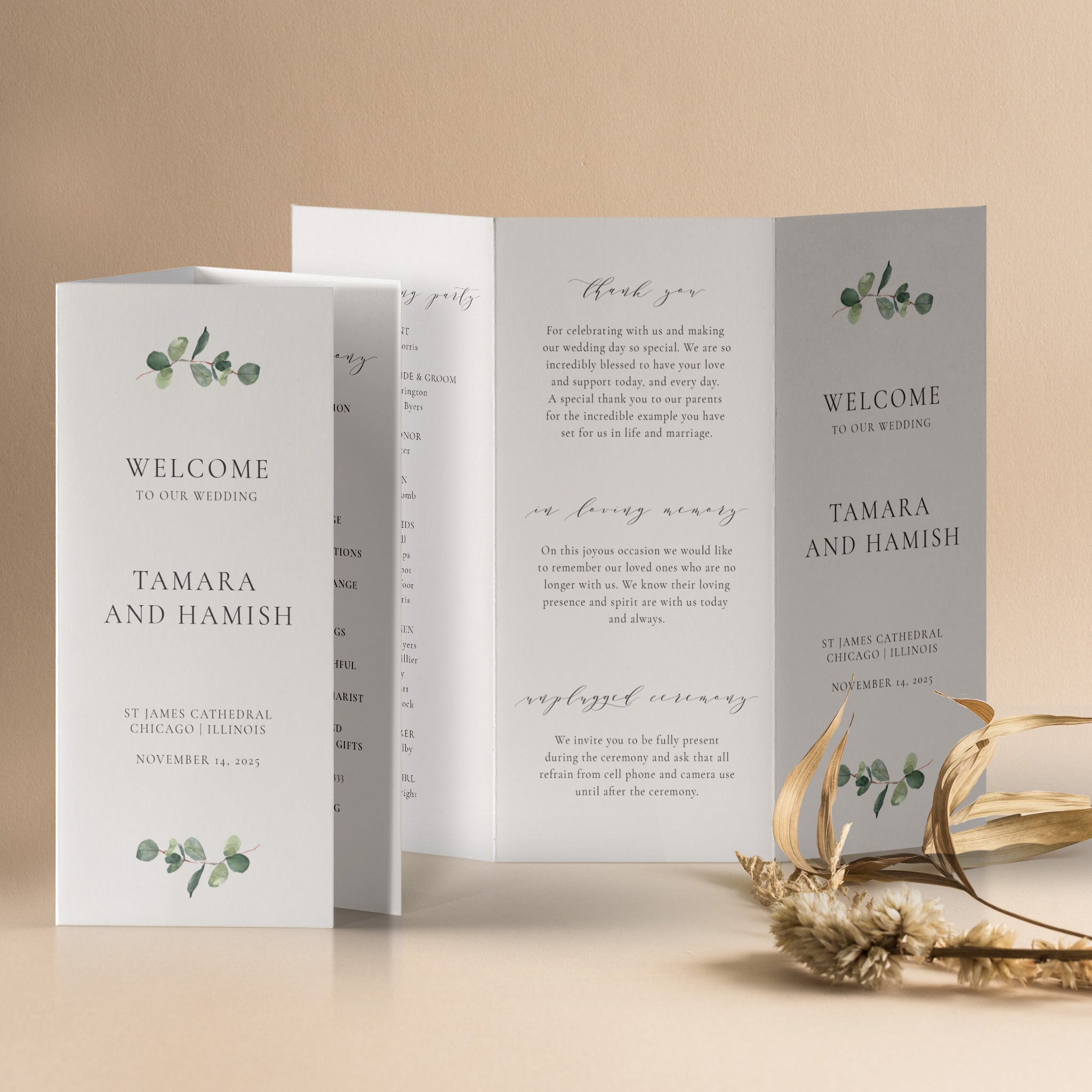 Eucalyptus Tri Fold Program – Studio Nellcote