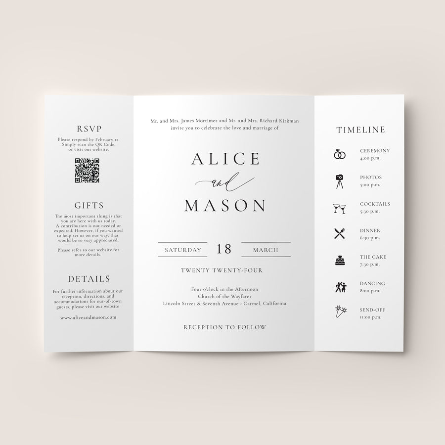 Classic Minimalist Gatefold Wedding Invitation – Studio Nellcote