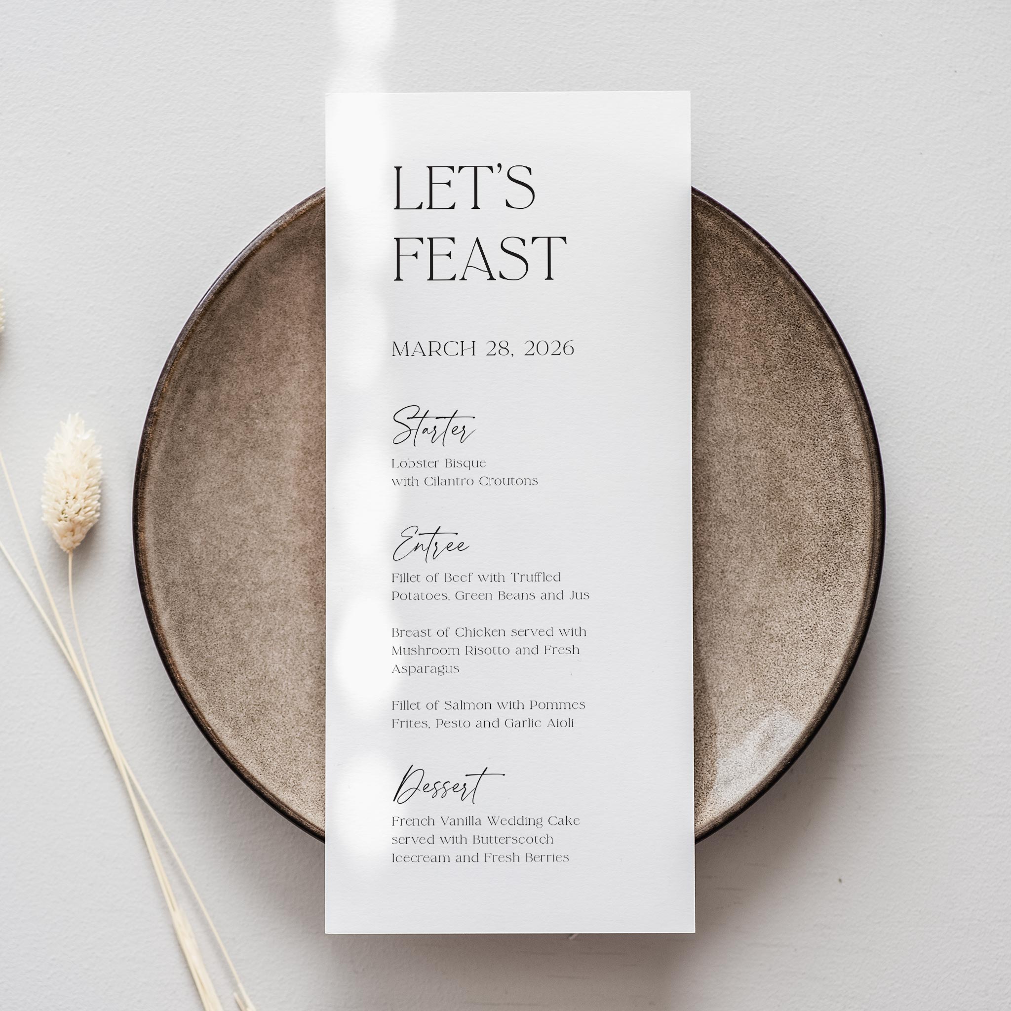 Bohemian Luxe Menu – Studio Nellcote